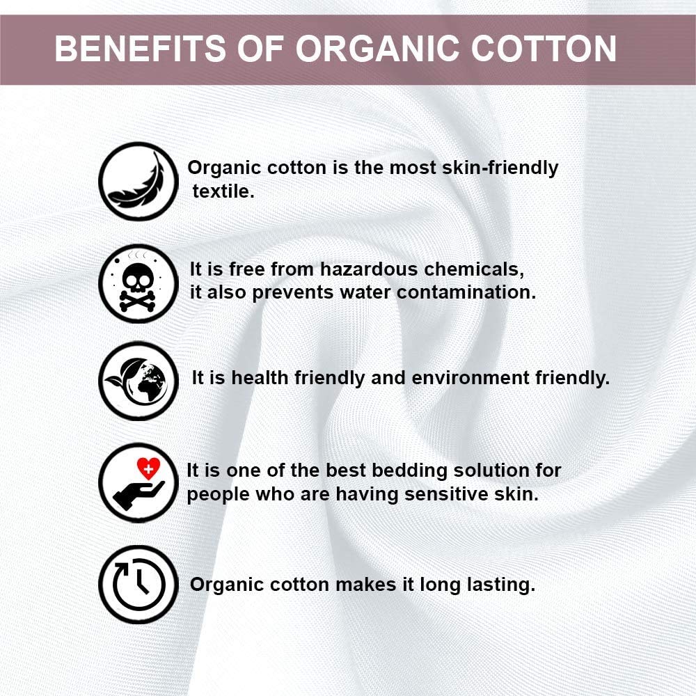 MGPS 100% Real Certified Organic Cotton Bedsheet Set, Full Size 6 Piece 1000 Thread Count Sheets Sets, [1 Fitted + 1 Flat + 4 Pillowcases], Fits Mattress Upto 15" Deep Pocket - Plum
