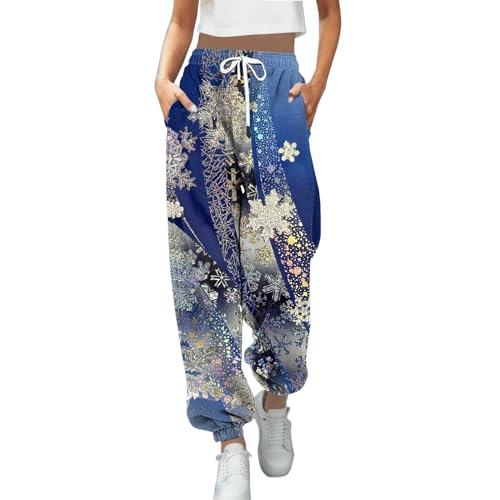 Straight Leg Sweatpants for Women,Merry Christmas Print High Waisted Sweatpants for Women Christmas Print Drawstring Workout Jogging Red Wine Glass Print Straight Leg Hiking Pants Sky Blue XL