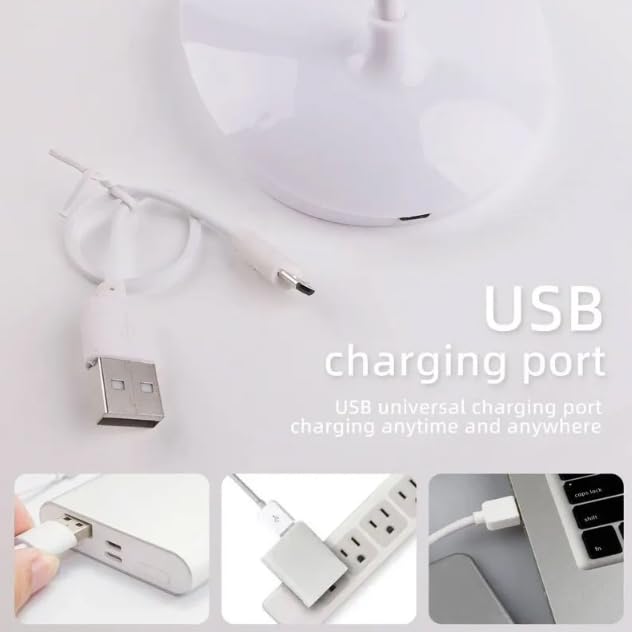 ZABEES Desktop Desk Lamp Led USB Rechargeable Student Reading Lamp Lighting Eye Protection Room Night Light Bedroom Bedside