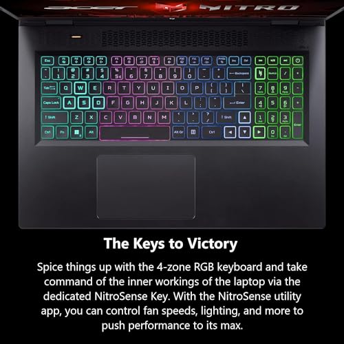 acer Nitro 17 Gaming Laptop 2023 Newest, 17.3" 165Hz 2.5K QHD Display, AMD Ryzen 7-7840HS, NVIDIA GeForce RTX 4060, 32GB DDR5, 1TB SSD, Backlit Keyboard, Windows 11 Home, with Laptop Stand