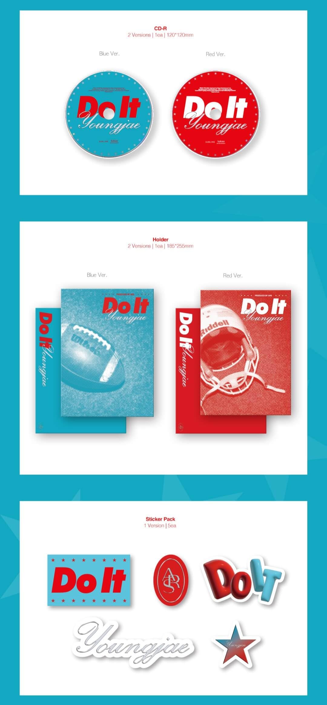 Do It Youngjae Album [Blue ver.]+Pre Order Benefits+BolsVos K-POP Inspired Digital Planner, Digital Sticker Pack (1st Full Album)
