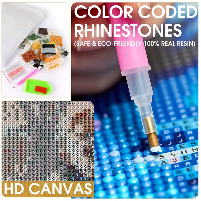 Bimkole 5D Diamond Painting Kits, Full Drill DIY Rhinestone Embroidery Set Paint with Diamonds Art by Number Kits Cross Stitch Home Wall Craft Decoration (12x16 inch)#b1649