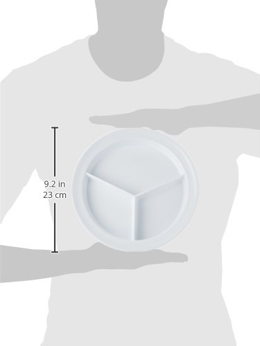 Sammons Preston Partitioned Scoop Dish, Melamine Divided Plate for Kids, Elderly, and Disabled, Divided Sections for Portion Control and Easy Scooping Walls for Limited Mobility, Adaptive Plate, Model:55502