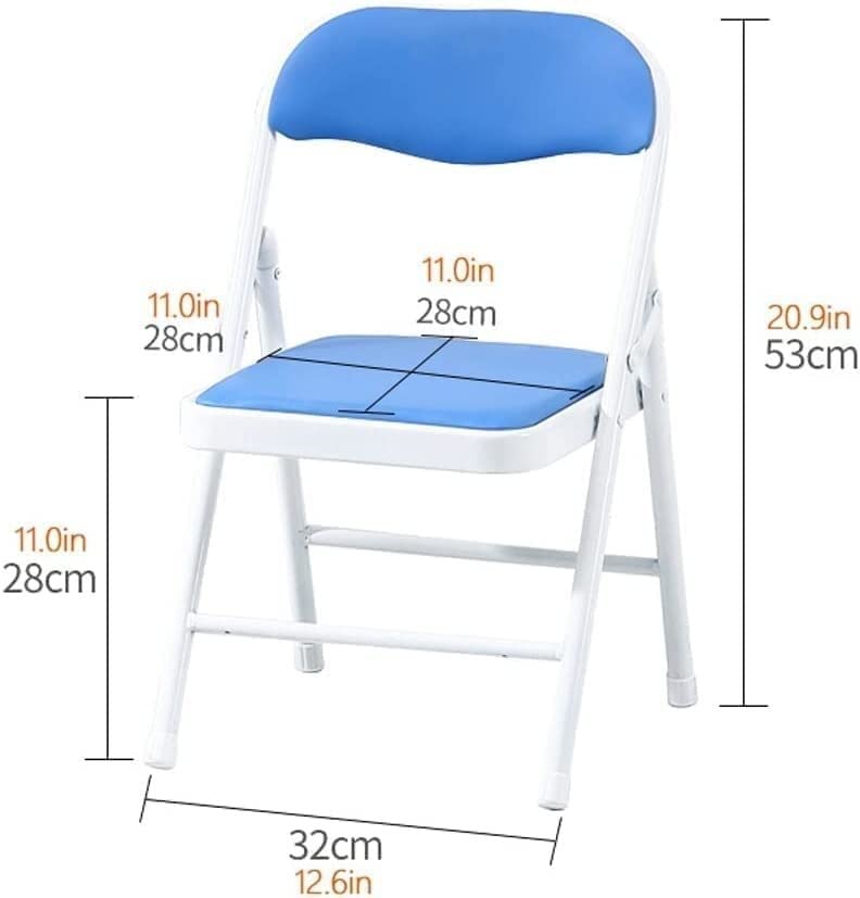 Chairs Chair Sturdy Folding Chair, Camping Chair, Padded Backrest, No Armrests, Household Dining Chairs Sturdy Legs Event Chair (Color : Orange, Size : 20.9in)