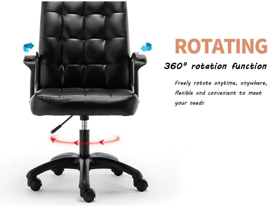 SHAWLA Chairs Mid-Back Flannel Adjustable Computer Office Desk Chair Lifting Study Chair (Color:Black)