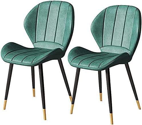 Chairs Chairs Set of 2 Dining Chairs withSeat and Cushioned Backrest Leisure Chairs with Metal Legs for Dining Room and Dining Chairs (Color:Green)