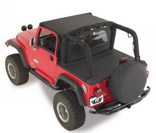 Rampage Tonneau Cover | Vinyl, Black Denim | 721015 | Fits 1992 - 1995 Jeep Wrangler YJ