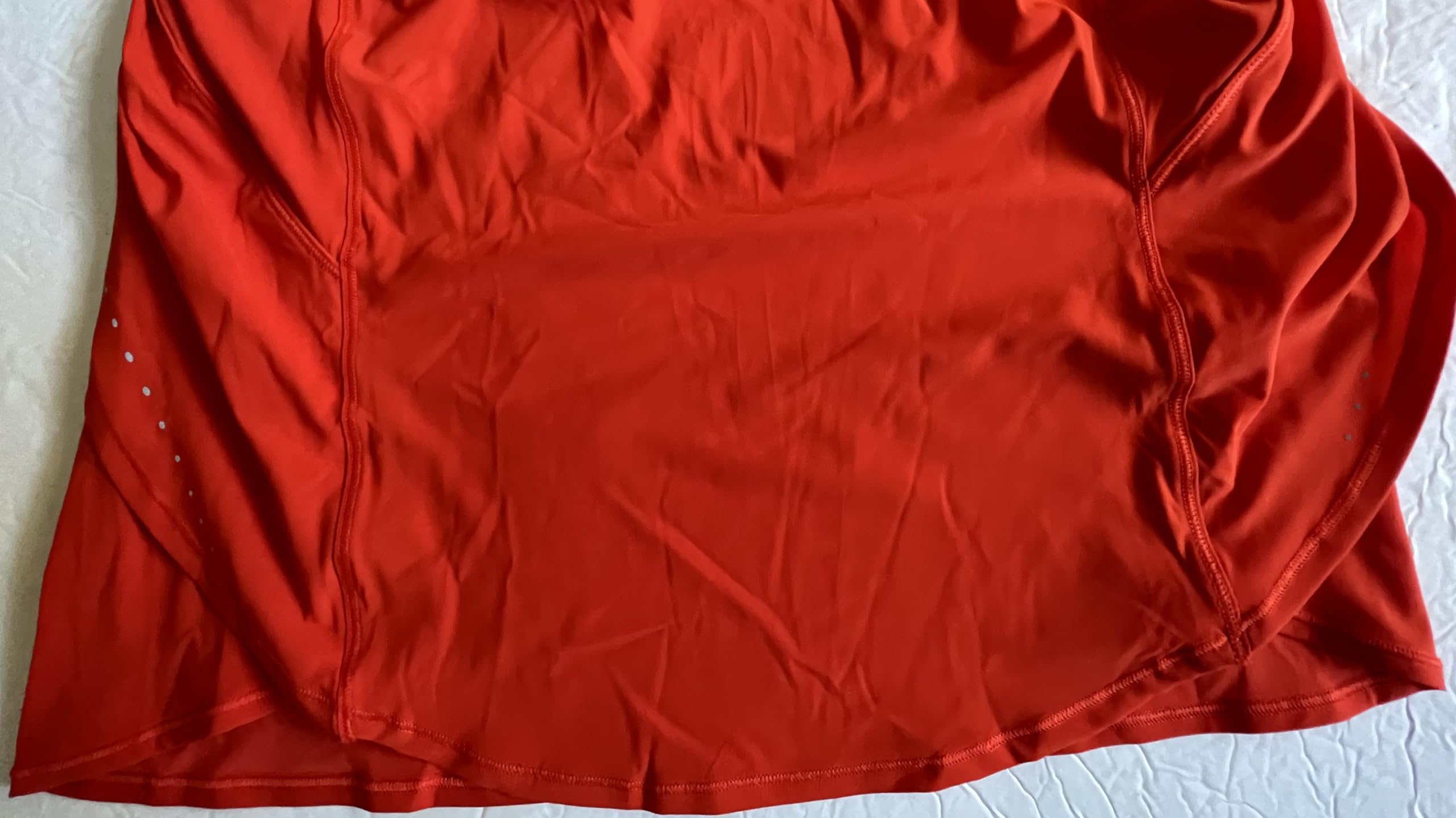 lululemon Womens UV Protection Folds Over Running Long Sleeve Shirt Slim Fit Size 8 Top Orange SLRO