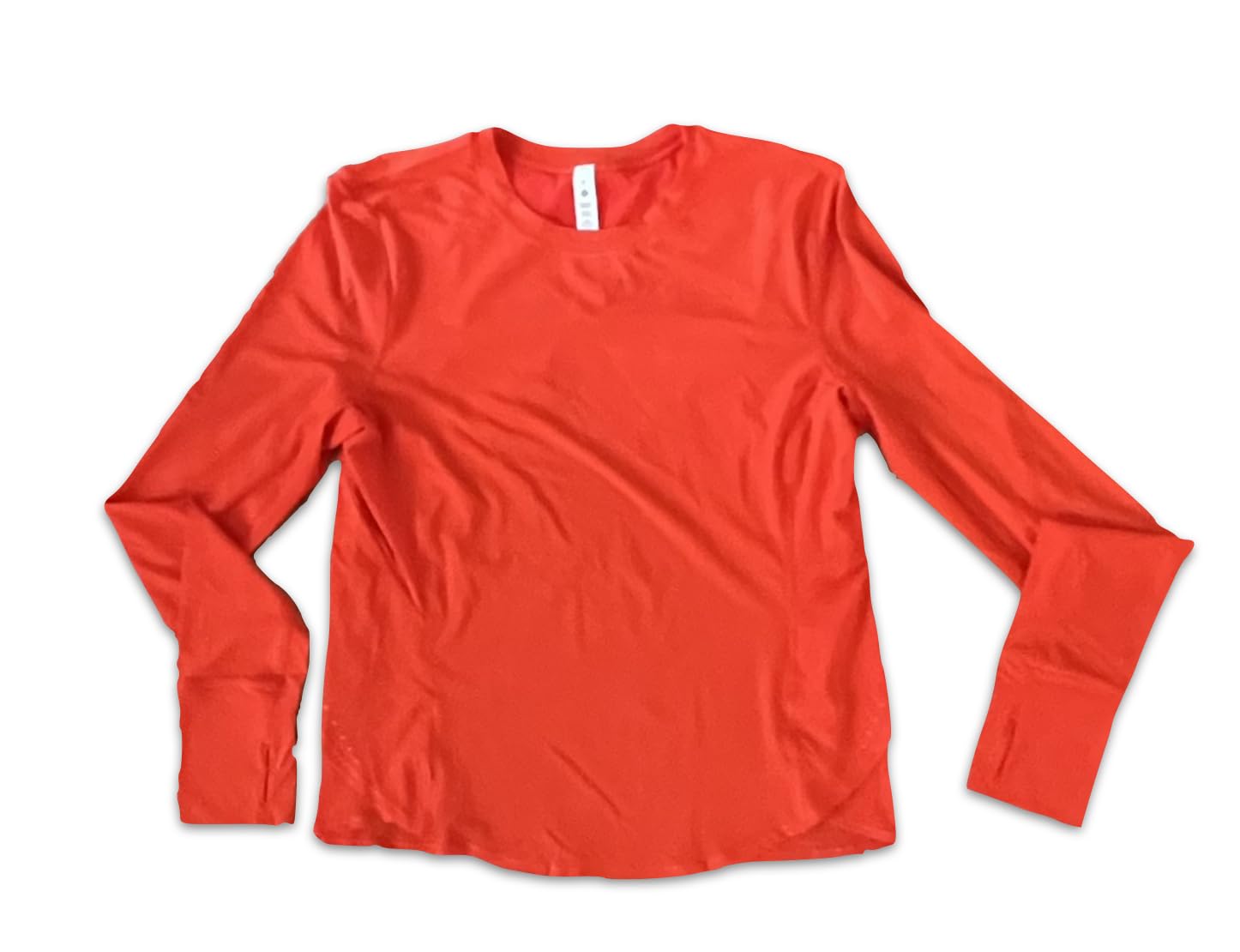 lululemon Womens UV Protection Folds Over Running Long Sleeve Shirt Slim Fit Size 8 Top Orange SLRO