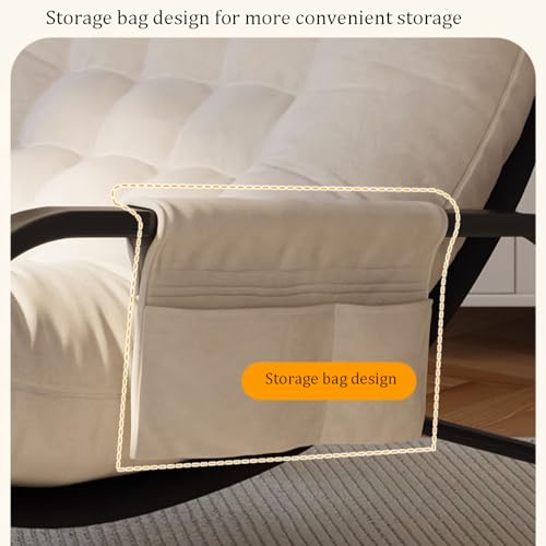 BREAUX Faux Leather Nursery Glider Rocker with Comfortable Padded Seat Solid Wood Base,Outdoor Patio Rocking Chair,Modern Lounge Egg Chair for Indoor & Outside(D)