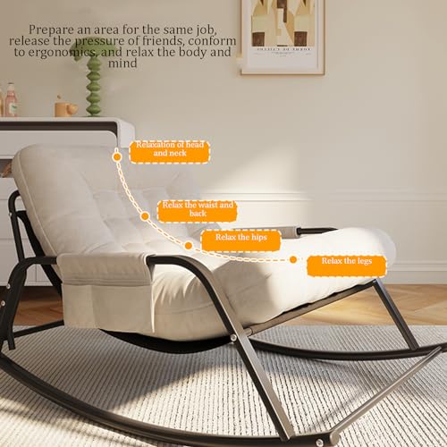 BREAUX Grand Patio Textilene Rocking Chair,Durable Metal Frame with Comfortable Cushion,Relax Armchair for Indoor(A)