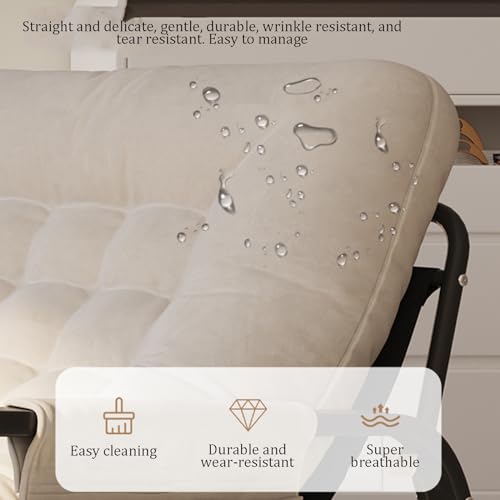BREAUX Grand Patio Textilene Rocking Chair,Durable Metal Frame with Comfortable Cushion,Relax Armchair for Indoor(A)