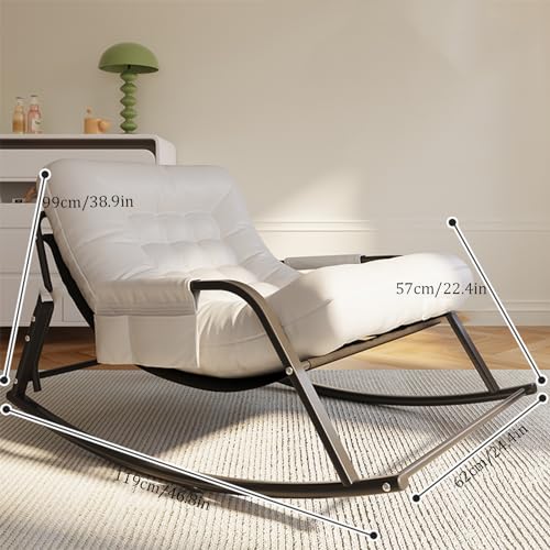 BREAUX Grand Patio Textilene Rocking Chair,Durable Metal Frame with Comfortable Cushion,Relax Armchair for Indoor(A)