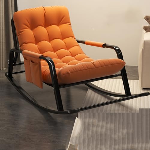 BREAUX Grand Patio Textilene Rocking Chair,Durable Metal Frame with Comfortable Cushion,Relax Armchair for Indoor(A)