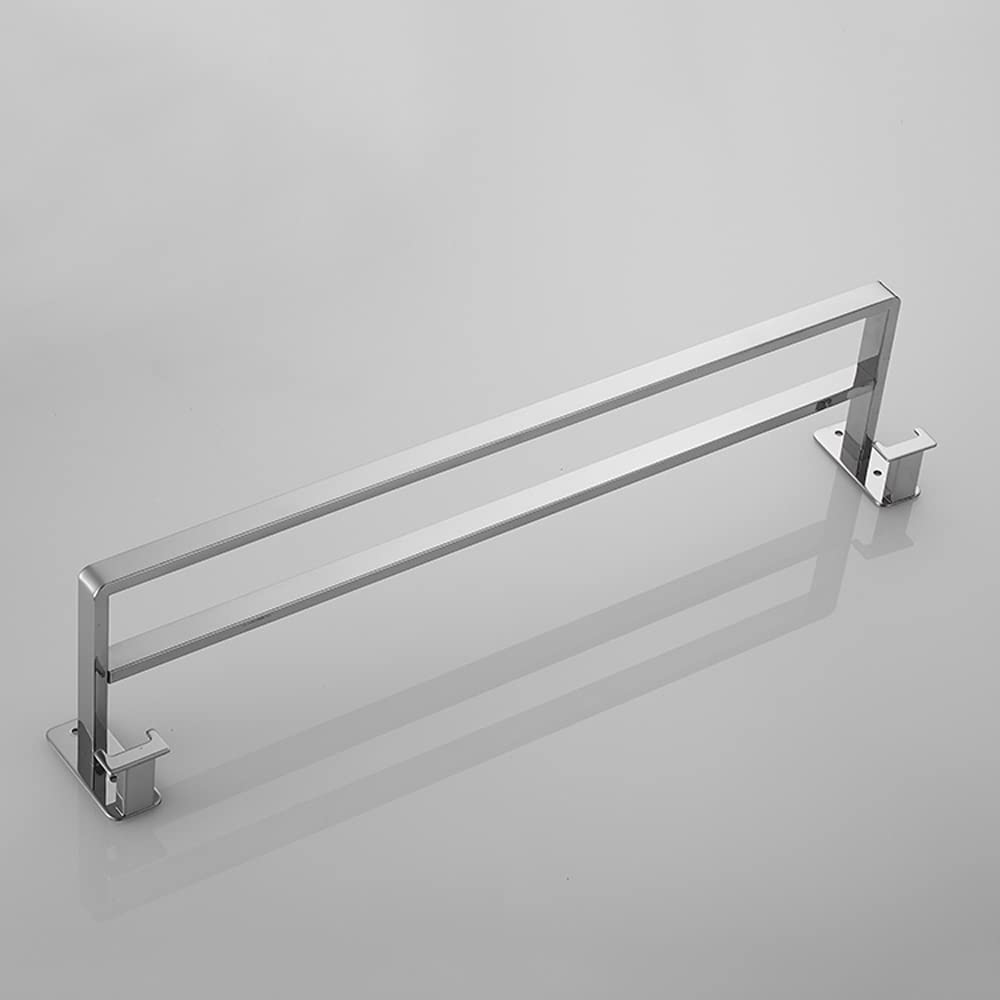 Wall Mounted Thick Towel Rail Extension Bathroom Pendant Bath Towel Shelves Towel Rack Double Rod 304 Stainless Steel Bathroom Towel Shelf Chrome Finish Bathroom Accessories