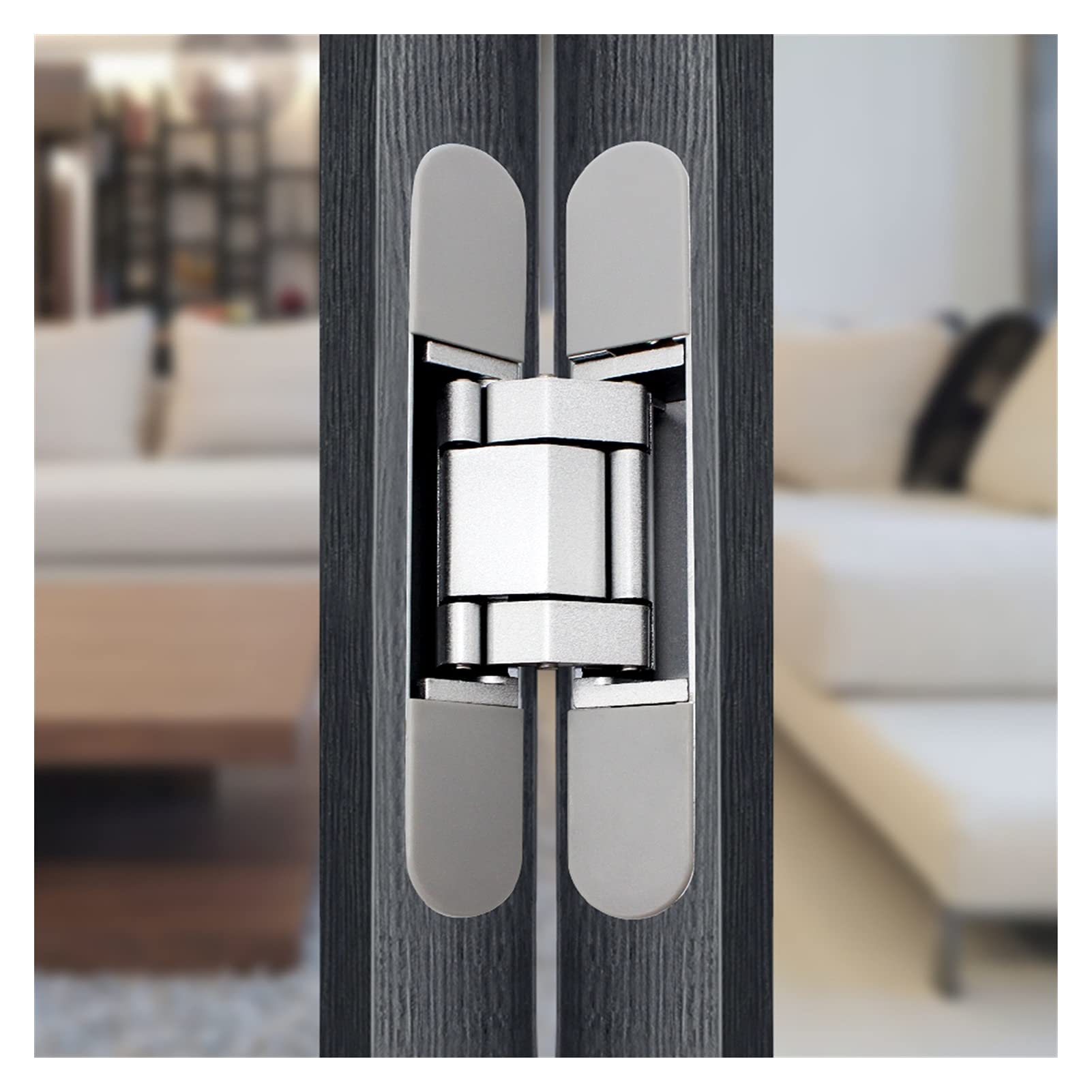 Hinges 40KG/80KG/120KG Hidden Folding Wood Door Heavy Duty Hinge Concealed Furniture Hardware Cabinet Hinge (Color : Black, Size : G80)