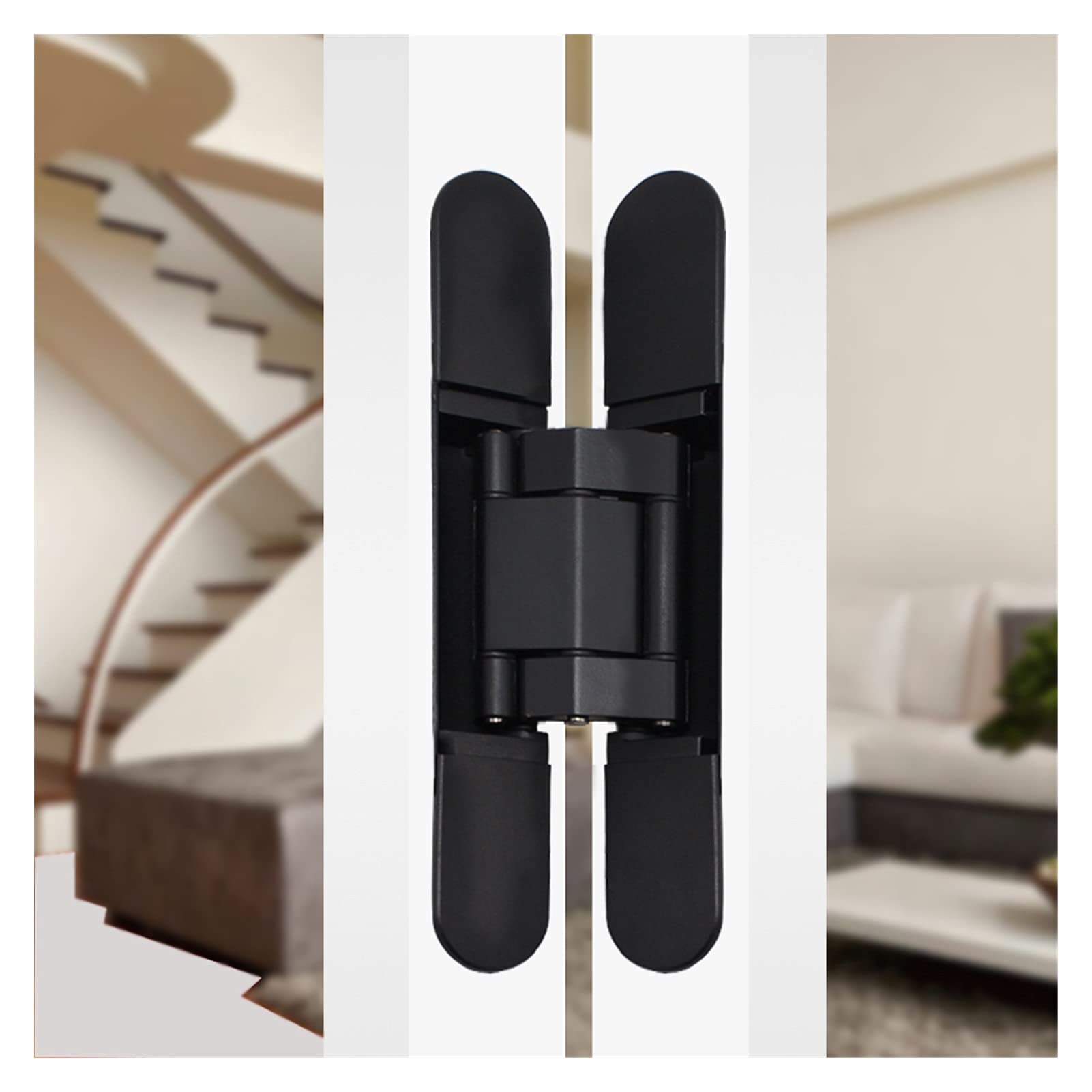 Hinges 40KG/80KG/120KG Hidden Folding Wood Door Heavy Duty Hinge Concealed Furniture Hardware Cabinet Hinge (Color : Black, Size : G80)