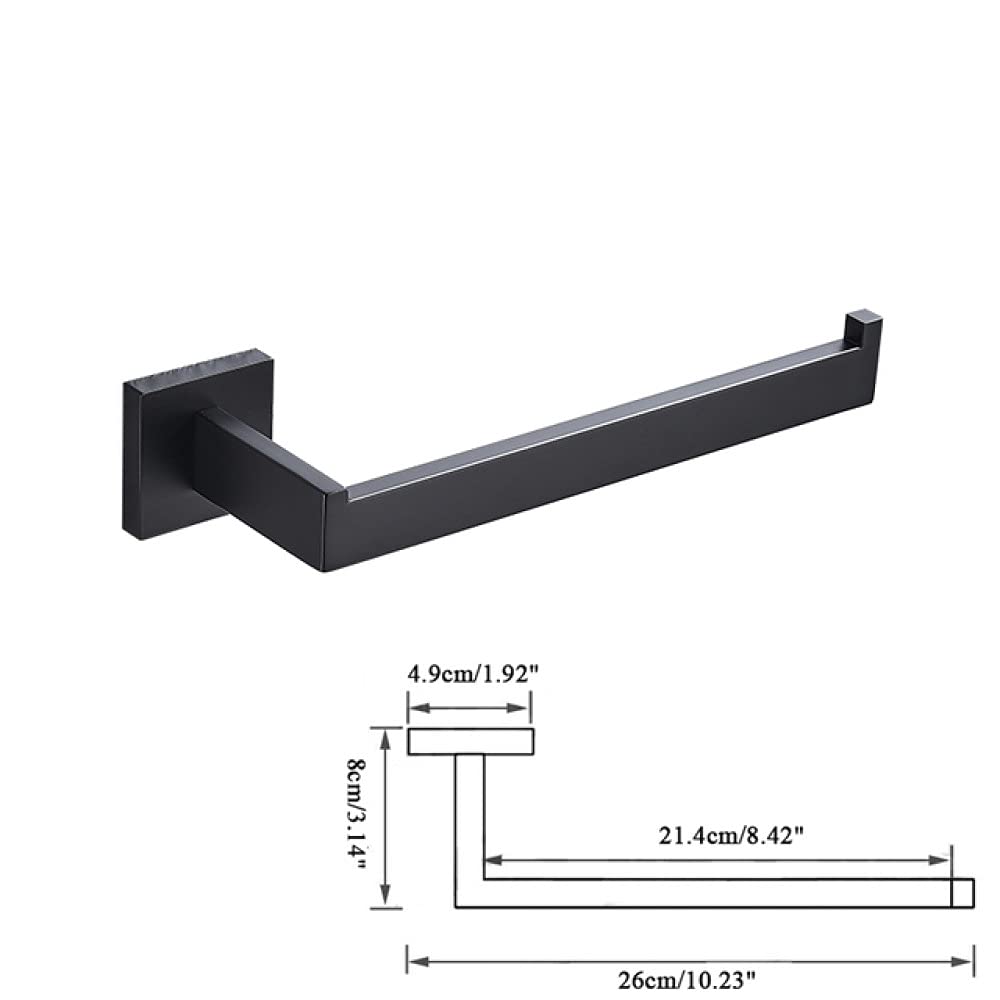Bathroom Hardware Black Robe Hook Towel Rail Bar Rack Shelf Hanger Tissue Toilet Roll Paper Holder Wall Bathroom Accessories,1 Towel Rail