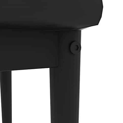 YISH W24138516 PU Leather Dining Chairs Armless Side Set of 4 with Metal Legs, Cushioned Seat Accent Backrest Living Room Kitchen Lounge, Black