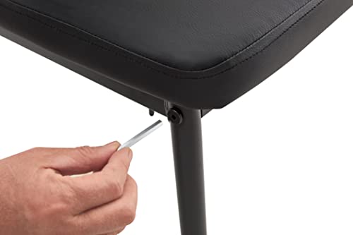 YISH W24138516 PU Leather Dining Chairs Armless Side Set of 4 with Metal Legs, Cushioned Seat Accent Backrest Living Room Kitchen Lounge, Black