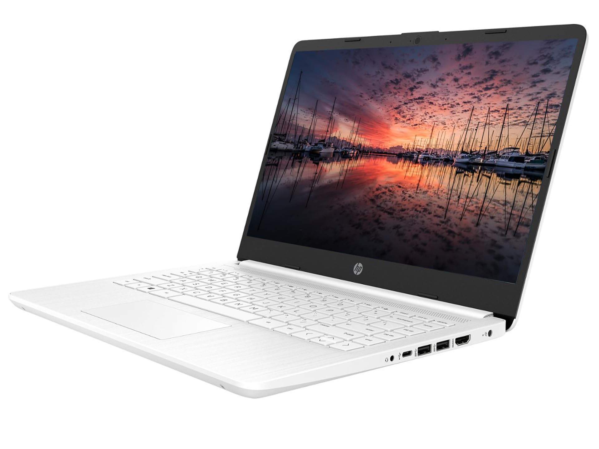 HP Premium 14-inch HD Laptop| Intel Celeron N4120 to 2.8GHz 16GB RAM 64GB SSD| Webcam Fast Charge Bluetooth HDMI USB-C Wi-Fi| Win 11 S with 1 Year MS 365| LIONEYE HDMI Cable| White (Renewed)