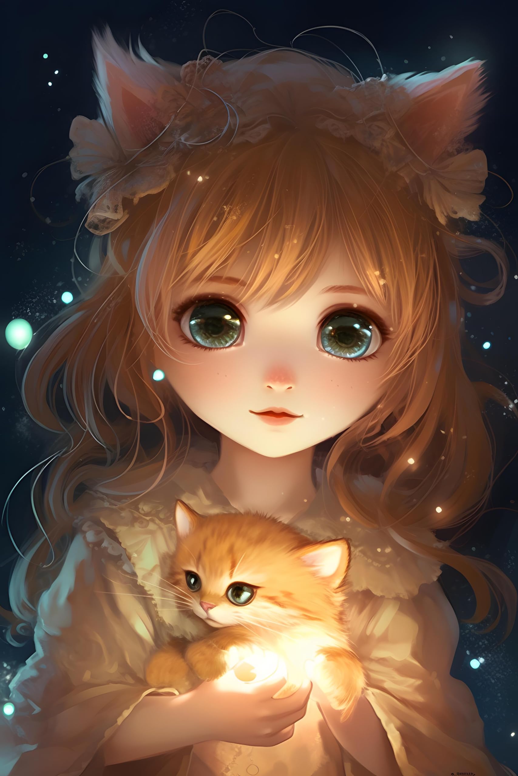 Cat Diamond Painting Kit - Diamond Art for Adults Beginners A Big Eyed Furry Kitten - 5D Diamond Painting Kit for Adults Home Wall Decor and Gifts (8x12inch)