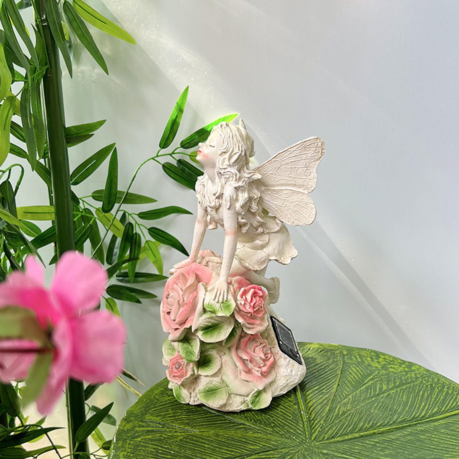 ANXPTIME Solar-Powered Flower Lamp Sturdy Resin Patio Lamp Unique Yard Ornament Garden Light Patio Villas Decoration Solar Lamp Outdoor Solar Light Yard Light Decorative Light