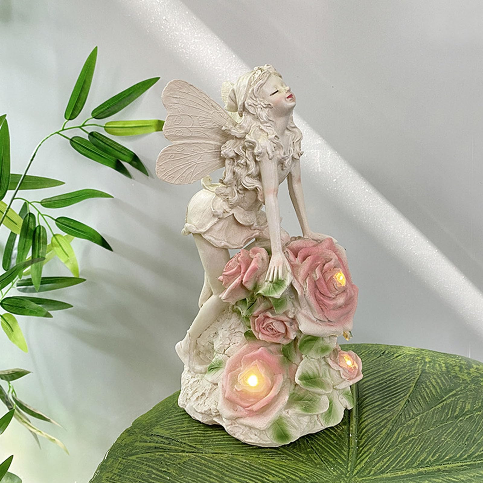 ANXPTIME Solar-Powered Flower Lamp Sturdy Resin Patio Lamp Unique Yard Ornament Garden Light Patio Villas Decoration Solar Lamp Outdoor Solar Light Yard Light Decorative Light