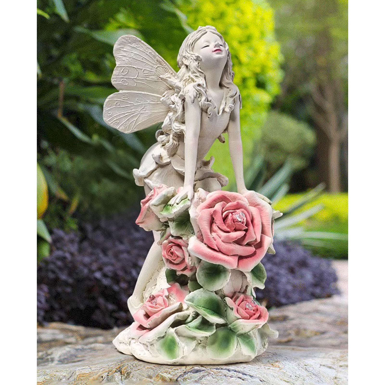 ANXPTIME Solar-Powered Flower Lamp Sturdy Resin Patio Lamp Unique Yard Ornament Garden Light Patio Villas Decoration Solar Lamp Outdoor Solar Light Yard Light Decorative Light