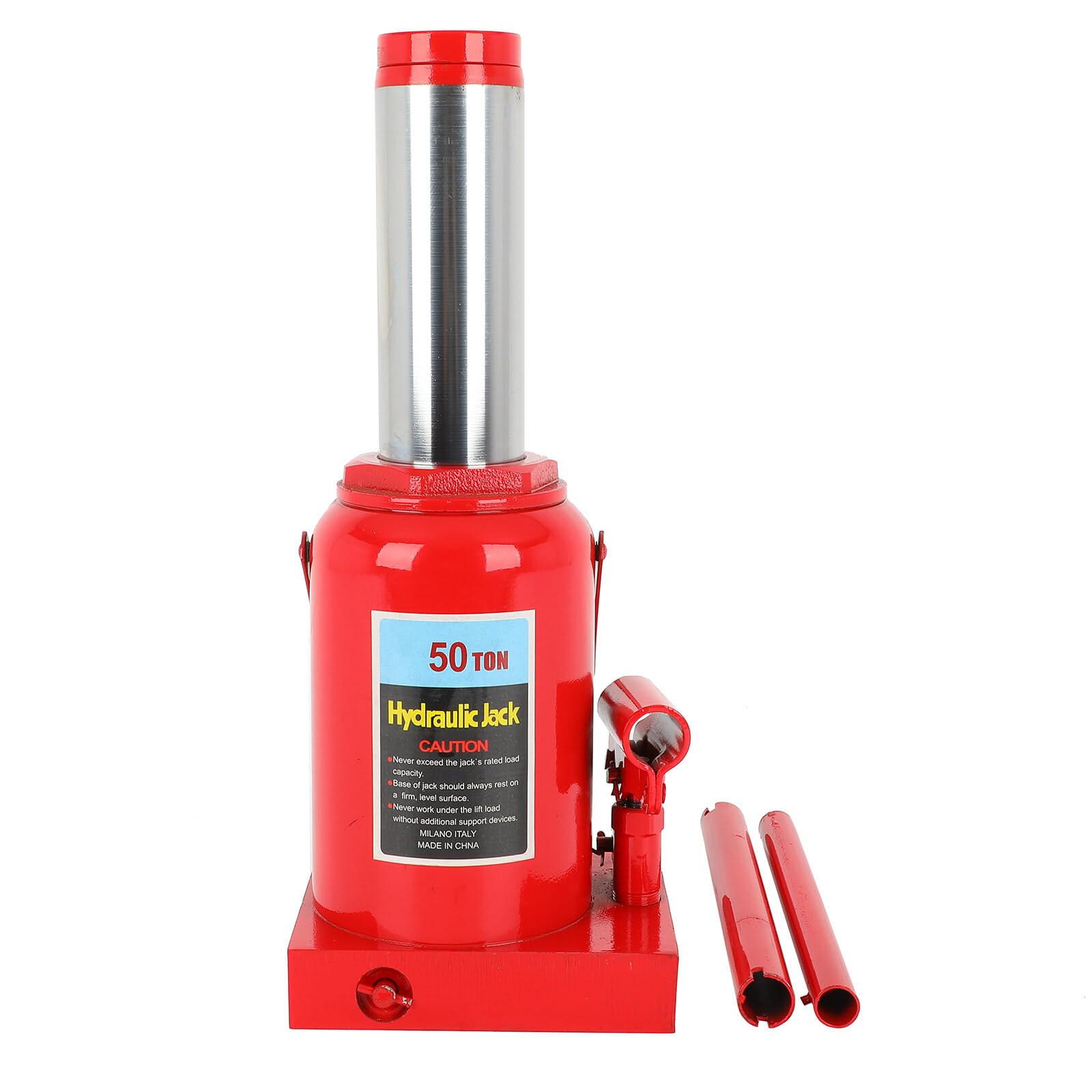 LSAILON 50 Ton Capacity Hydraulic Car Bottle Jack Cylinder Jack Auto Truck Repair Tool - Red