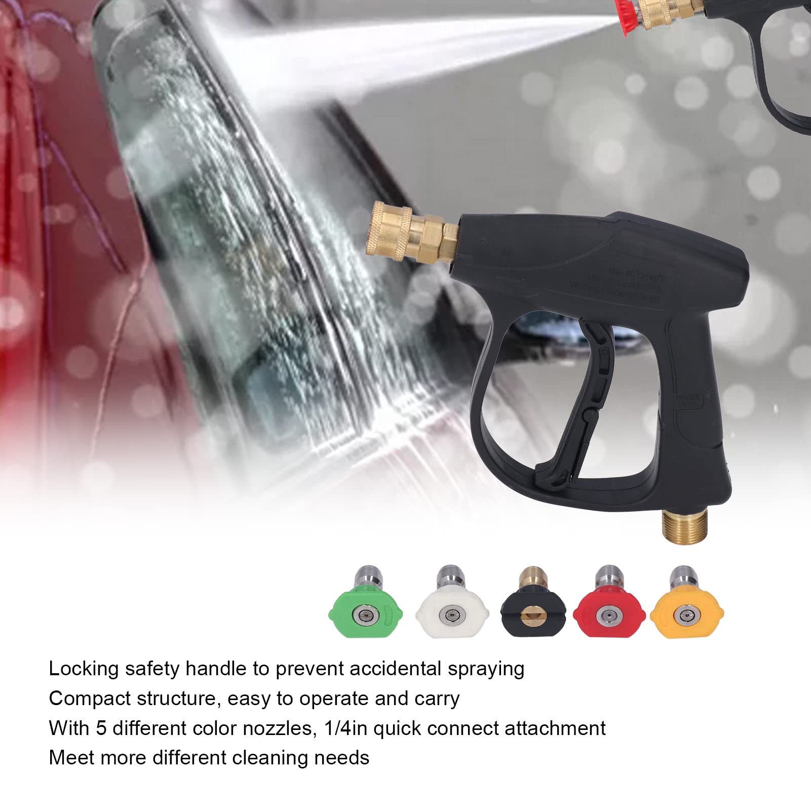 Car Cleaning Nozzles Wide Spray for Car Wash High Pressure 5Pcs Handgun for Pistol Spritzer Spraying Machine Car Washing for Spray Machine Soldering Equipment
