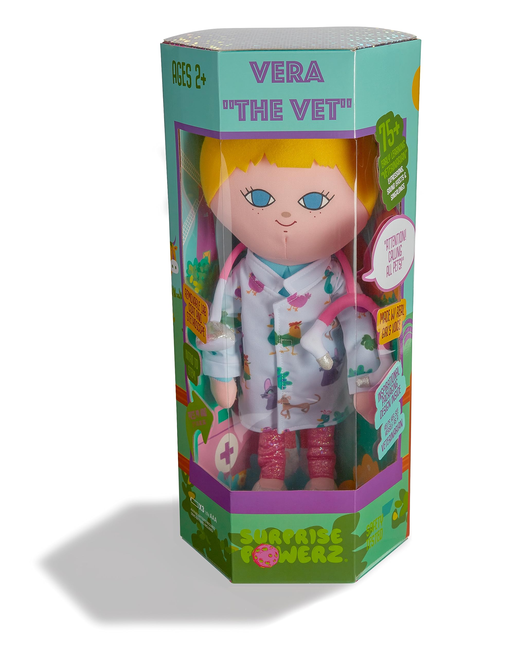 Surprise Powerz Learning Plush Doll Bundle for Girls - 16" Maria The Mathemagician, Vera The Vet, Codie The Coder, and Astro The Astronaut