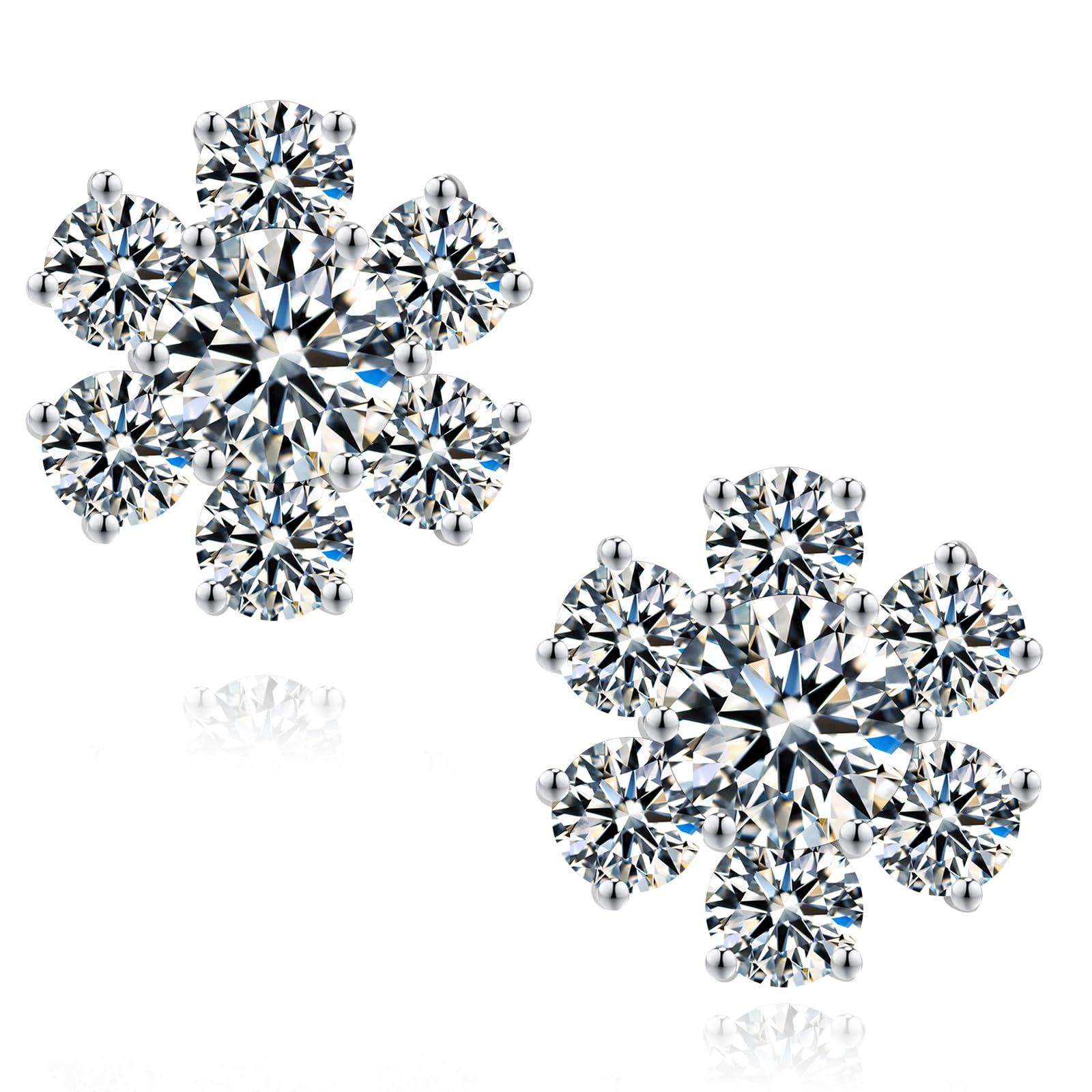 TunzugMoissanite Stud Earrings D Color VVS1 Clear Moissanite Stud Earrings 18K Gold Plated 925 Sterling Silver Friction Base Hypoallergenic Earrings for Men Women