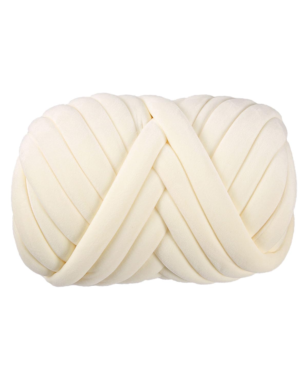 Velvet Chunky Yarn Bulky Giant Arm Knitting Yarn, Super Soft Tubular Weight Jumbo Y arn,DIY Crochet Hand Knitting Thick Yar n for Blanket,Pet Bed, Rugs Pillow,Handbag(2.2lb-White)