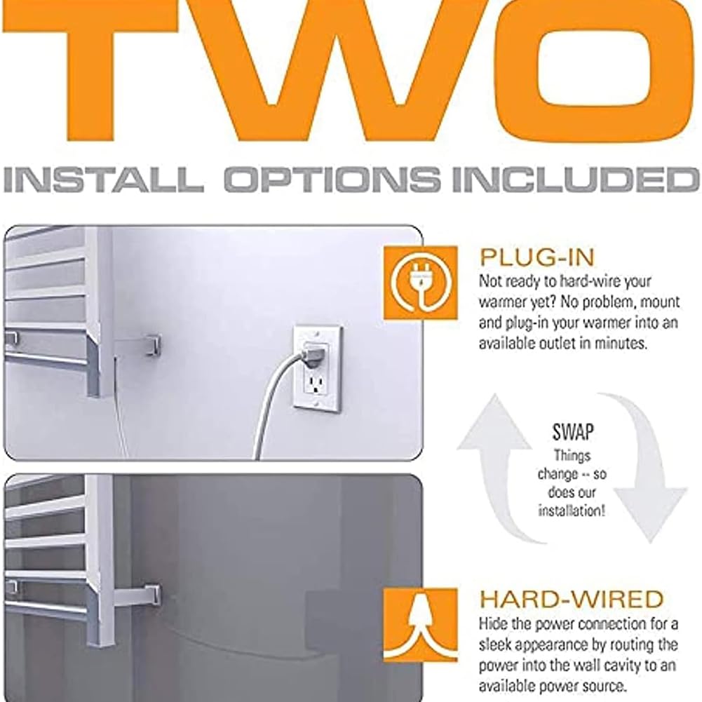 MegLob 80W Electrical Towel Rack Towel Holder & Warmer, Electric Towel Rail Warmer with 7 Heated Bars, Wall Mounted Heated Towel Rail with Smart Touch & Timer, White Towel Heated Dryer