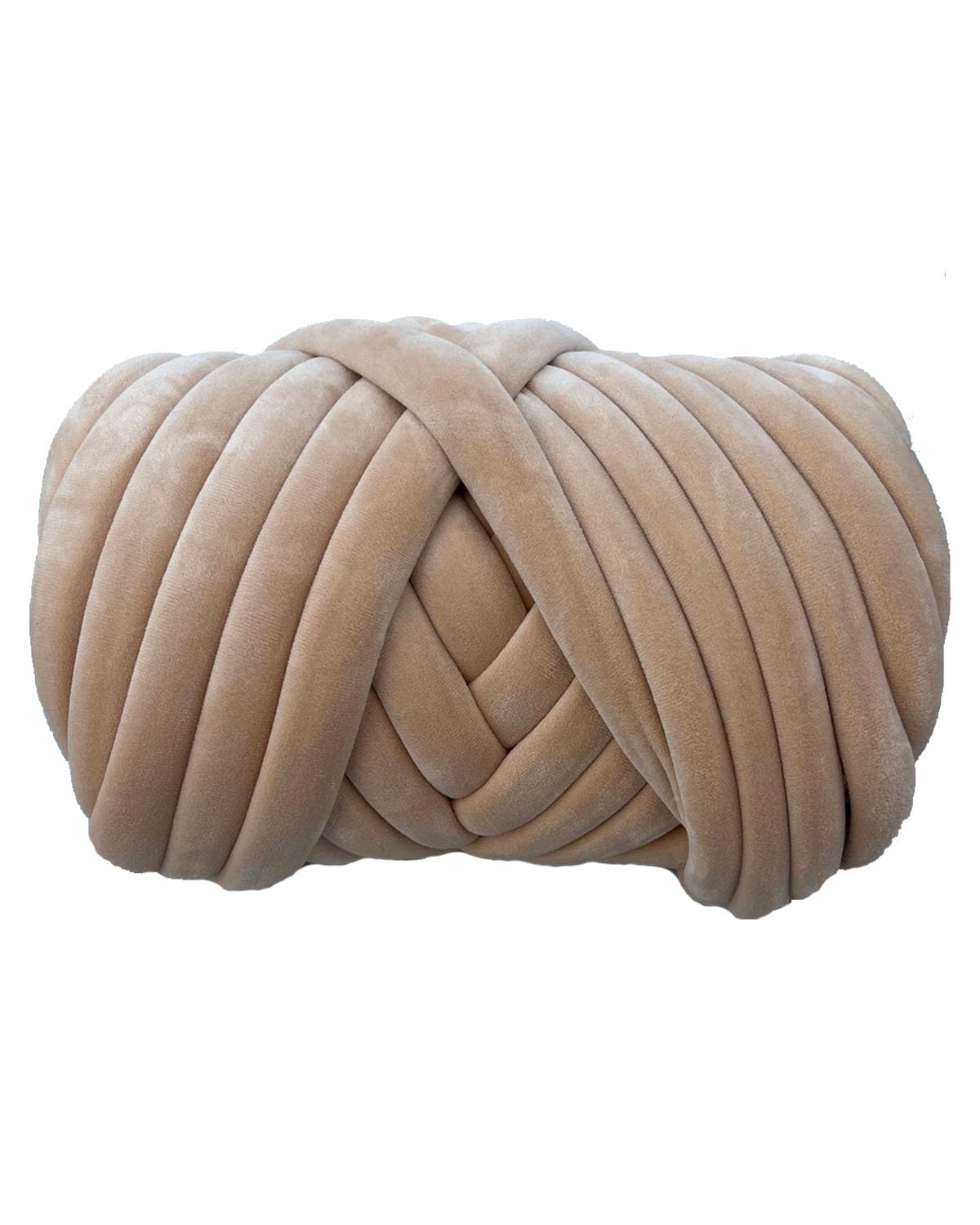 Velvet Chunky Yarn Bulky Giant Arm Knitting Yarn, Super Soft Tubular Weight Jumbo Yar n,DIY Crochet Hand Knitting Thick Ya rn for Blanket,Pet Bed, Rugs Pillow,Handbag(2.2lb-Khaki)