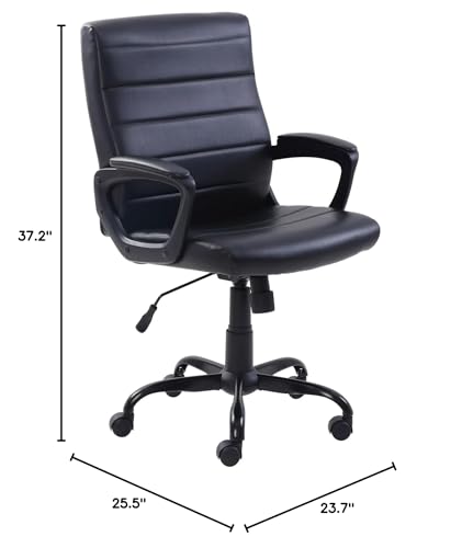 Bonded Leather Mid-Back Manager's Office Chair, Black