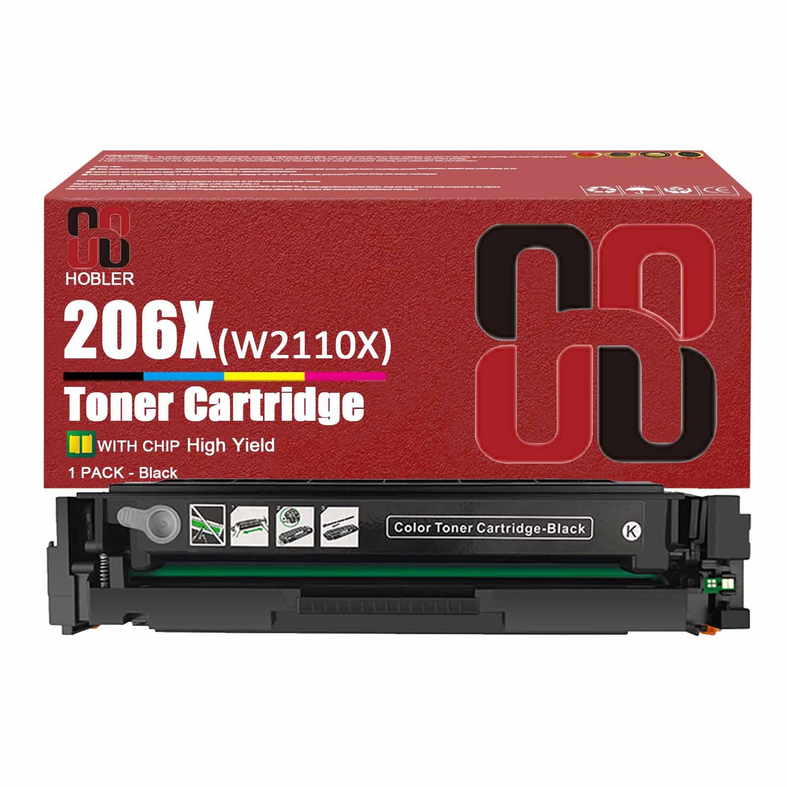 Replacement W2110X Toner Cartridges Compatible for HP 206X W2110X 206A Toner Cartridge Work for HP Laserjet Pro M255DW M255NW M282NW M283CDW M283FDW Printers