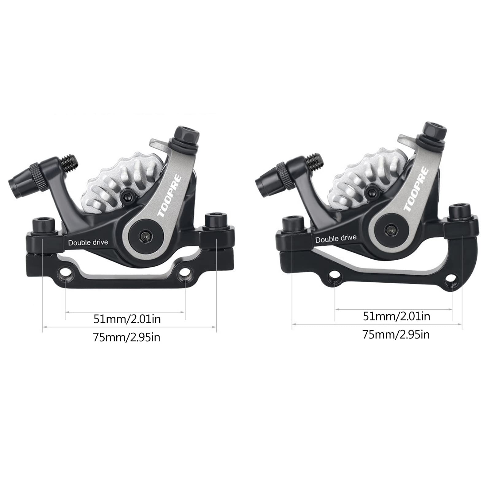 Aluminium Alloy Mechanical Disc Brake E-Bikes Bilateral Piston Drive Mountain Bikes Double Drive Front Disc Brake Set Front And Rear Disc Brakes Bike Disc Calipers Mountain Bike Double Drive Front Set