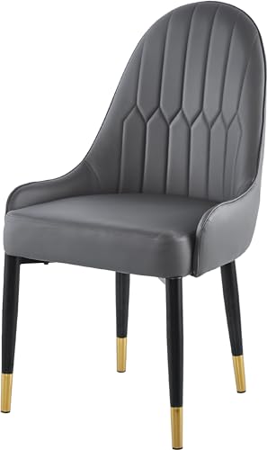 Wycian Sofa Desk Chair, Dining Set Boho 2PCS Grey Pu Leather Capacity 330LB 23.03" L 20.47" W 36.22" H Living Room Bedroom Dining Rooms Garden