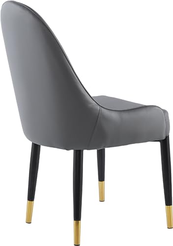 Wycian Sofa Desk Chair, Dining Set Boho 2PCS Grey Pu Leather Capacity 330LB 23.03" L 20.47" W 36.22" H Living Room Bedroom Dining Rooms Garden