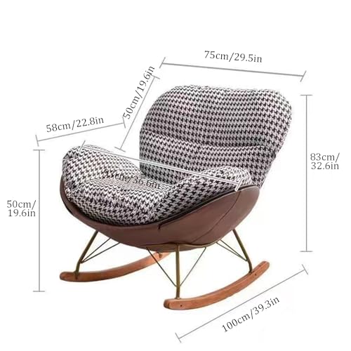 BREAUX Egg Rocking Chair with Cushion for Front Porch,Modern Rocker Chair for Balcony,Outdoor Patio Rocking Chairs(A)