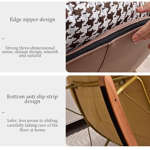 BREAUX Egg Rocking Chair with Cushion for Front Porch,Modern Rocker Chair for Balcony,Outdoor Patio Rocking Chairs(A)