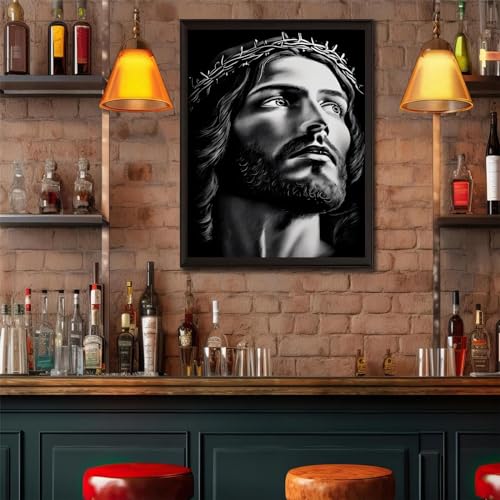 MOMEPE Religion Jesus 5D Diamond Painting Kits, Jesus Diamond Art for Adults, Diamond Dots Gem Art Room Decor Aesthetic 20x24 Inch