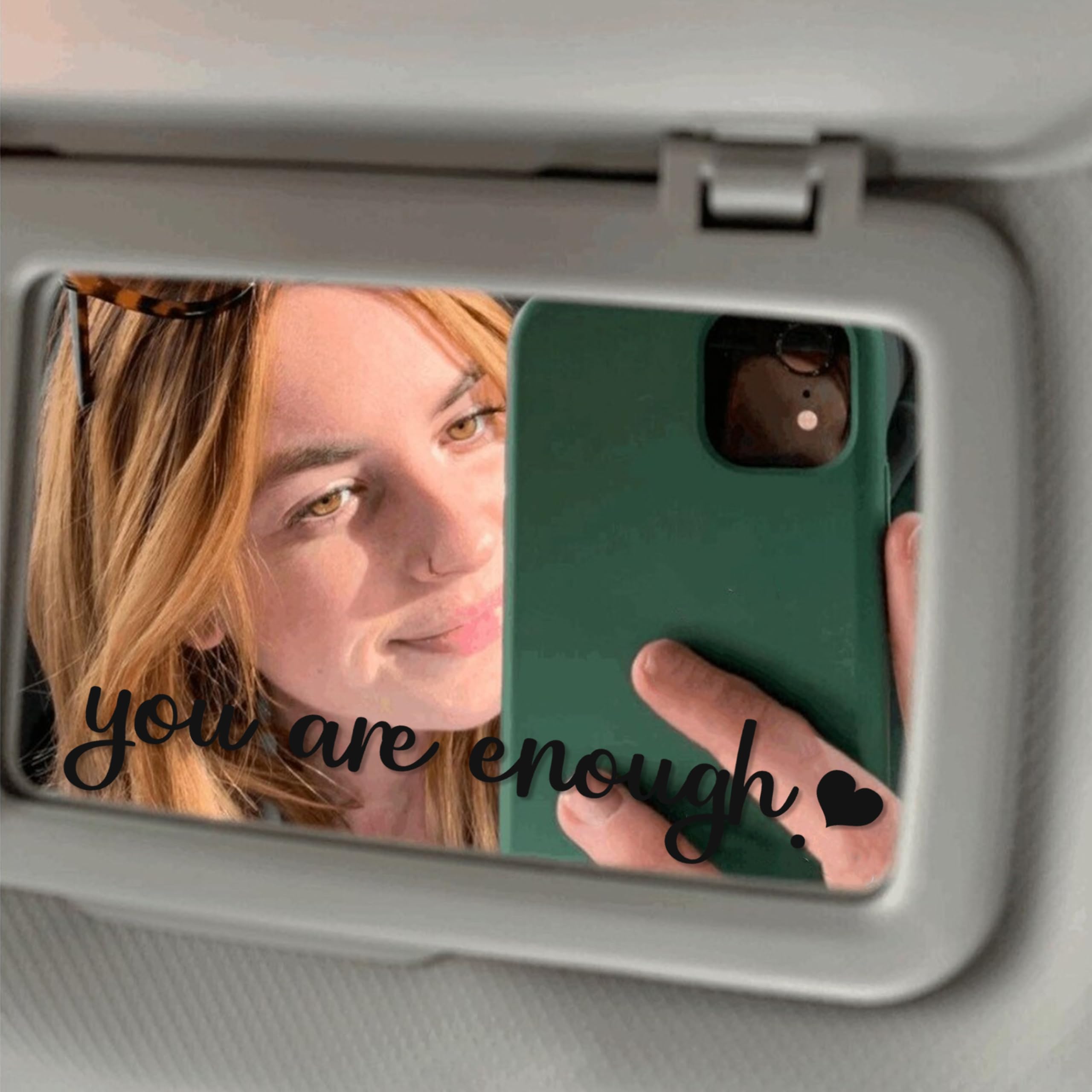 3x You Are Enough Rearview Mirror Decal,Vinyl Car Decals For Women,Vanity Mirror Stickers,Girl Car Decal Gifts,Car Window Decal,Car Mirror Sticker,Car Window Decal, Self Affirmations Decal