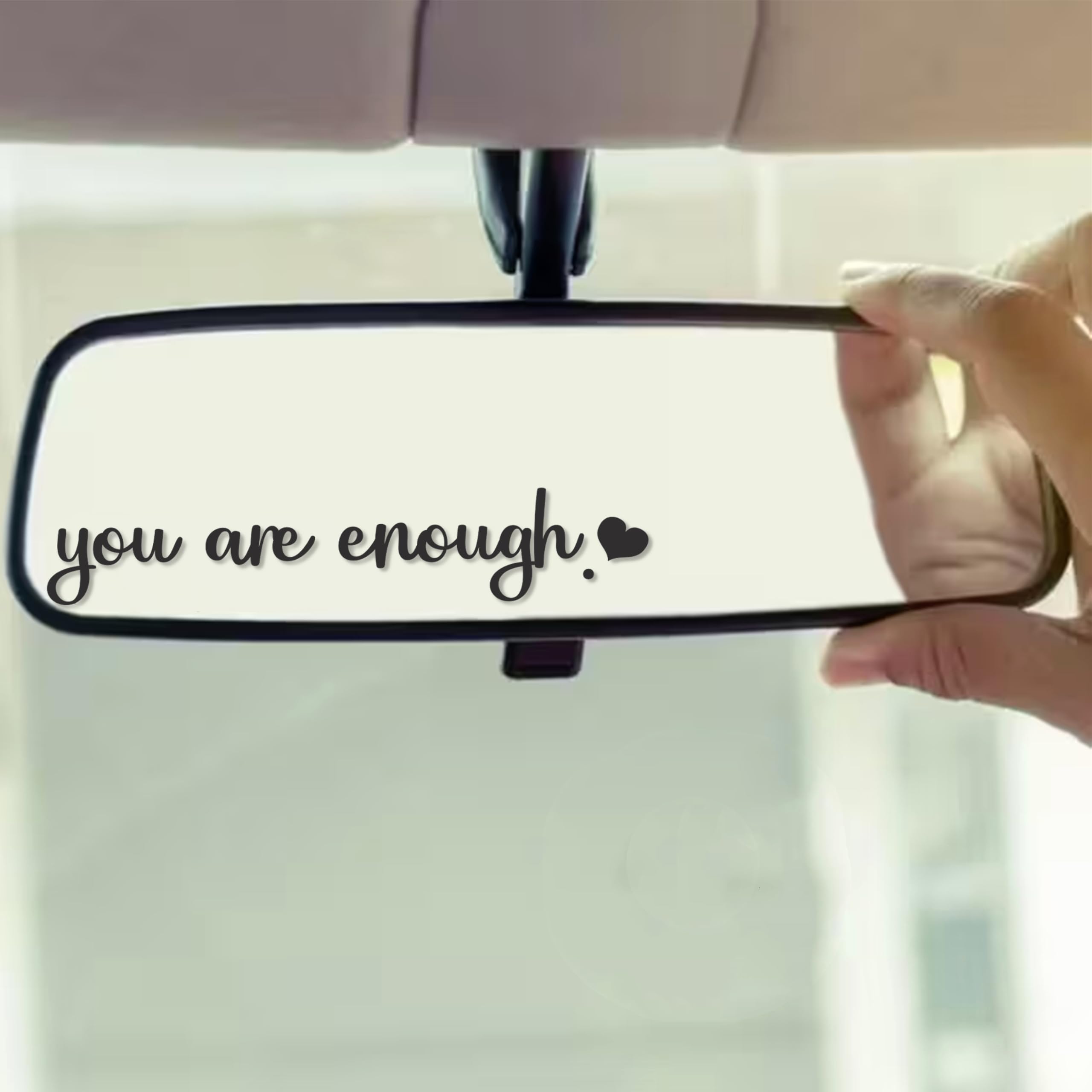 3x You Are Enough Rearview Mirror Decal,Vinyl Car Decals For Women,Vanity Mirror Stickers,Girl Car Decal Gifts,Car Window Decal,Car Mirror Sticker,Car Window Decal, Self Affirmations Decal