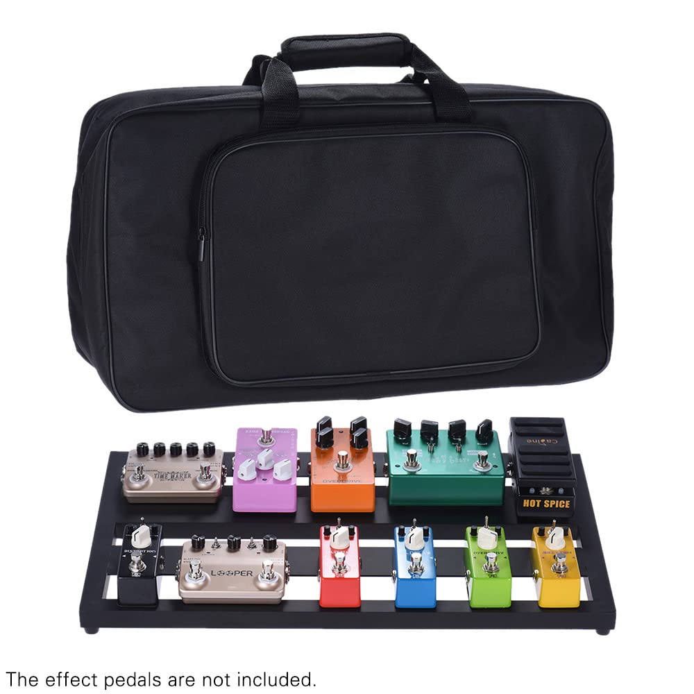 SIMBAE Aluminum Alloy Pedal Board DB-3 Portable Guitar Effect Pedal Board Pedalboard Aluminum Alloy with Carrying Bag Pedals Mounting Tapes