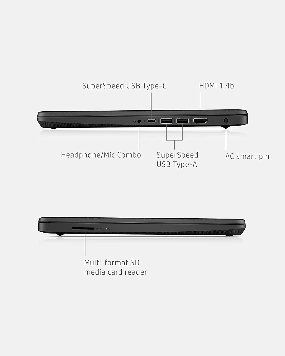 HP 14 Laptop, Intel Celeron N4020, 32GB RAM, 64 GB Storage, 14-inch HD Touchscreen, Intel UHD Graphics 600, Windows 11, Thin & Portable, 4K Graphics, One Year of Microsoft 365, Jet Black