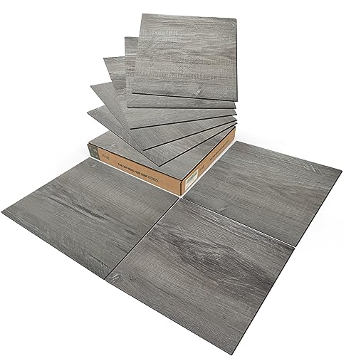 Art3d Peel and Stick Vinyl Floor Tiles 60-Pack 12 x 12 inch, Self Adhesive Waterproof Flooring Wood Planks for Kitchen, Dining Room, Bedrooms, Cover 60 Sq. Ft, Taupe Ash