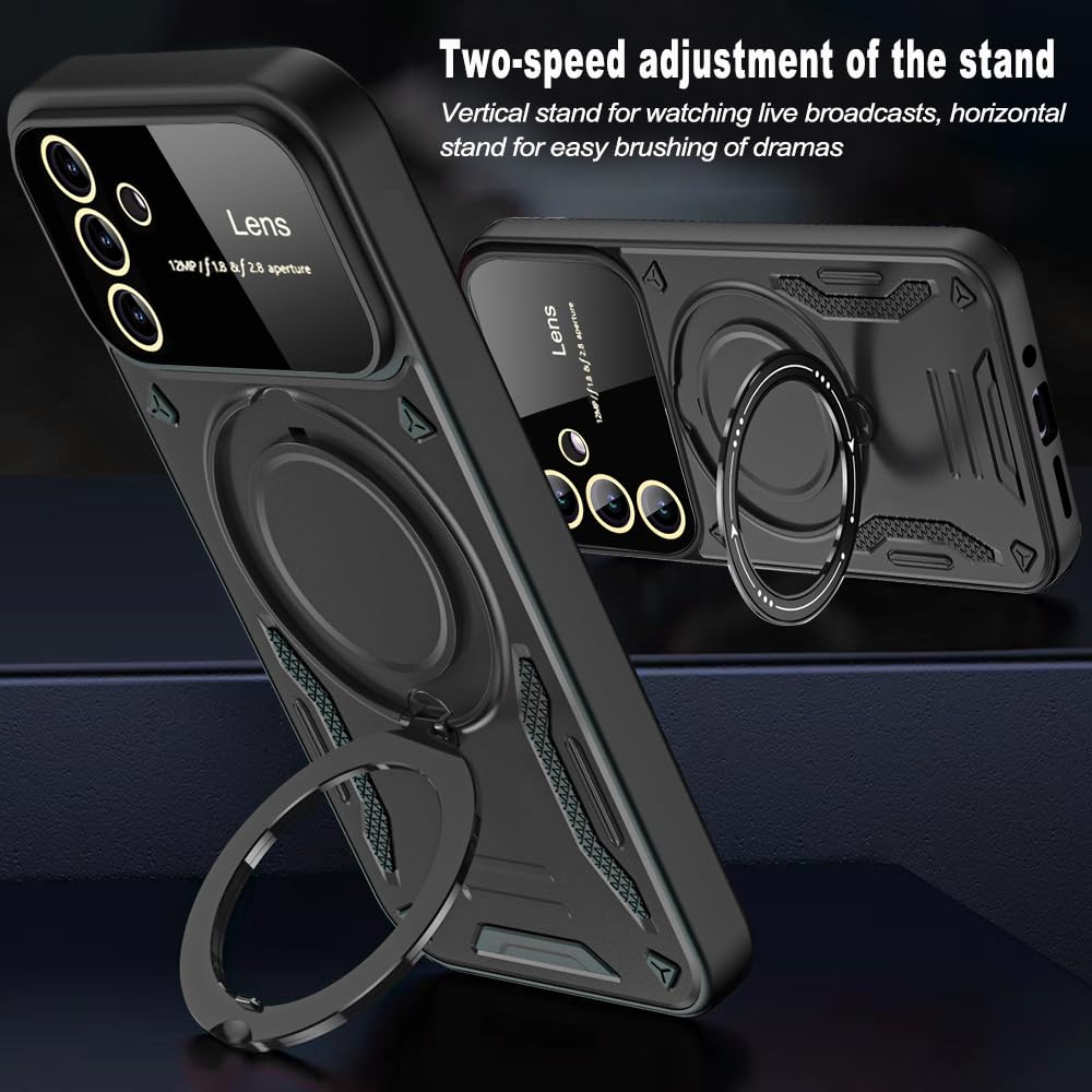 YJZSKRXFAK Case for Samsung Galaxy A13 5G/A04/A04S, Shockproof Magnetic Built-in 360° Kickstand and Camera Lens Protector Heavy Duty Protective Case for Samsung Galaxy A13 5G/A04/A04S Rose Gold